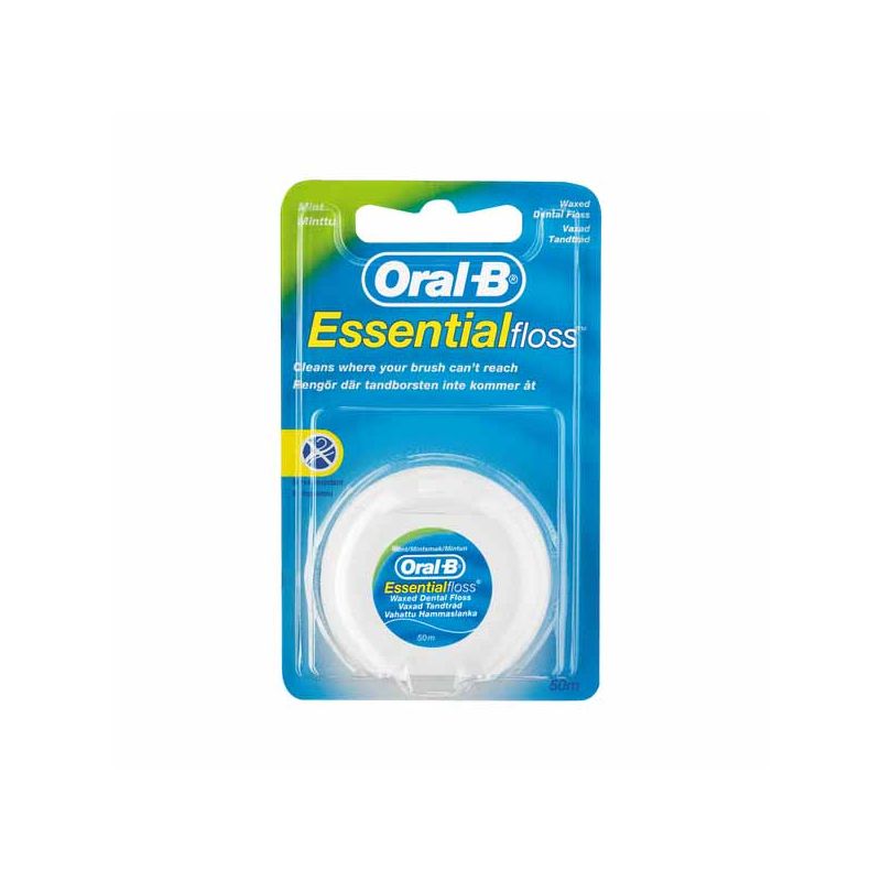 Oral B Essential Waxed Dental Floss 50m