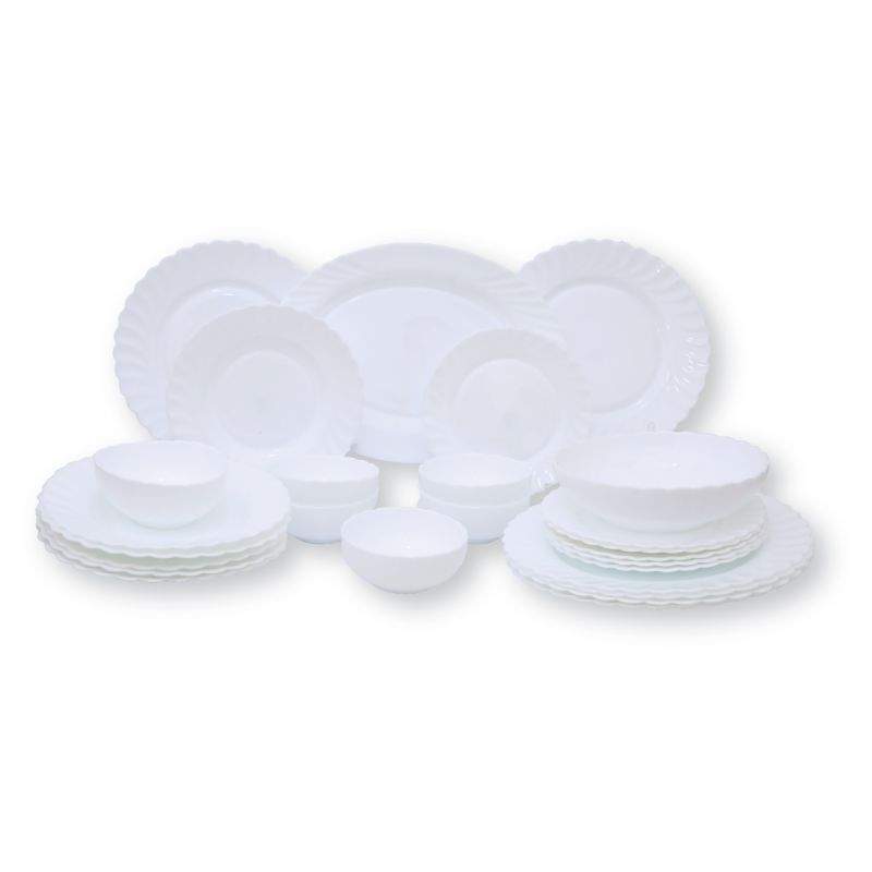 Opal Dinner Set White 26 Pieces
