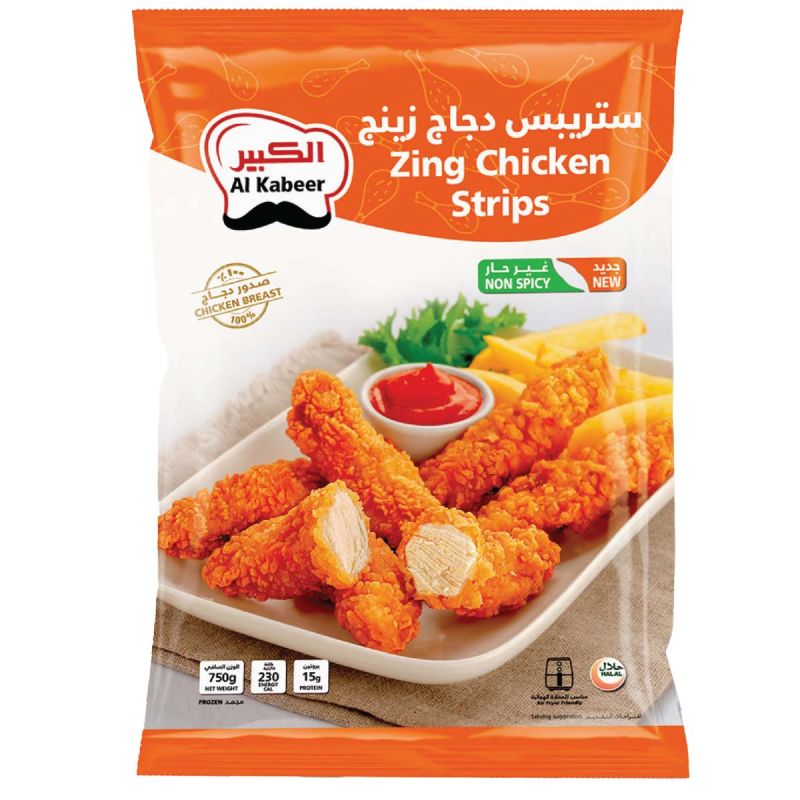 Al Kabeer Zing Chicken Strips Non-Spicy 750g