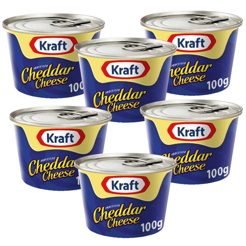Kraft Processed Cheddar Cheese 6x100g