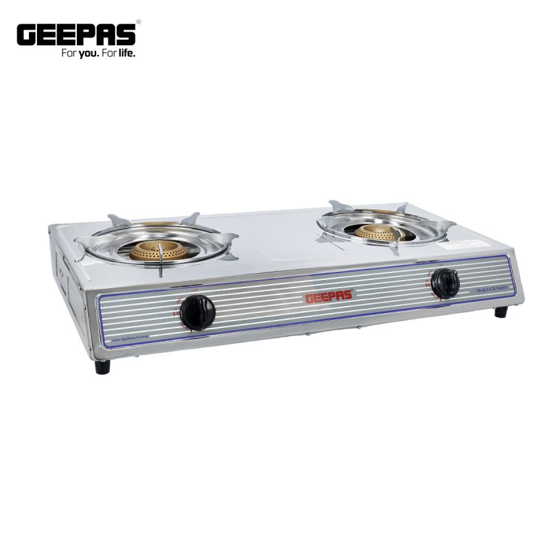Geepas Stainless Steel Gas Cooker Double Burner (GK5605)