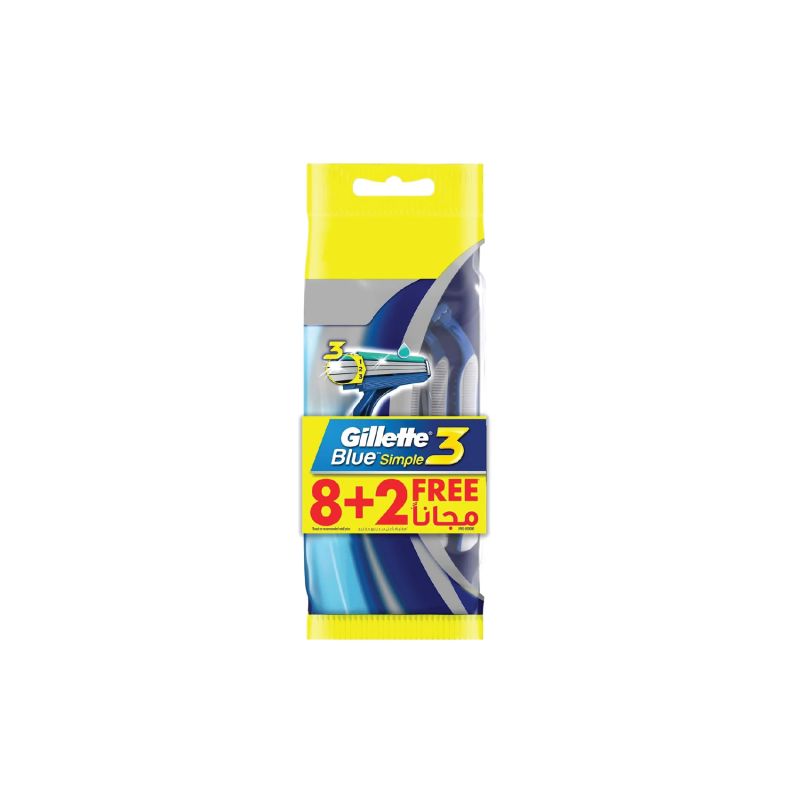 Gillette Blue 3 Simple Men Razor 10 Pieces