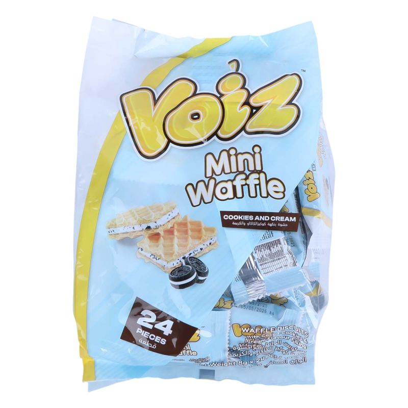 Voiz Mini Waffle Cookies & Cream 24x8g
